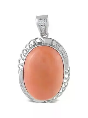 LB EXCLUSIVE Diamond And Coral Embellished Pendant - Silver