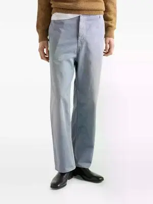 Prada Washed Gabardine Trousers - Blue
