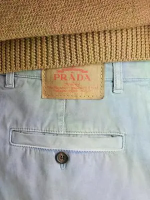 Prada Washed Gabardine Trousers - Blue