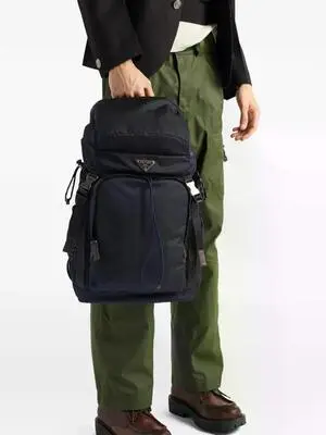 Prada Re-nylon Backpack With Leather Trim - Blue