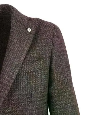 L.B.M. 1911 Checked Single-breasted Blazer - Brown