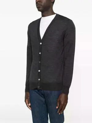 Canali V-neck Button-fastening Cardigan - Grey