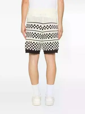 Amiri Checkered Knit Drawstring Shorts - Neutrals