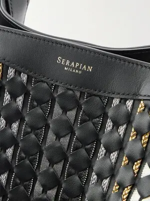 SERAPIAN Secret Maxi Woven Leather Tote