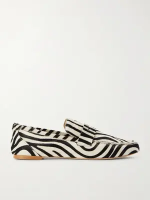 JAMIE HALLER Zebra-print Calf Hair Loafers - Animal Print