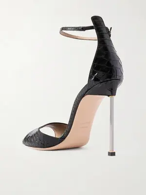 TOM FORD Snake-effect Leather Sandals