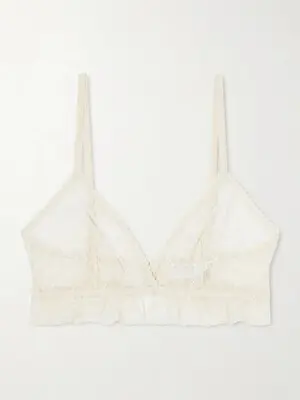 ERES Clochette Embroidered Mesh Triangle Bra - Cream