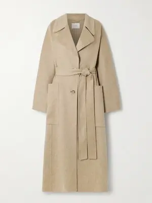 JOSEPH Spencer Belted Wool And Cashmere-blend Trench Coat - Neutrals