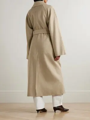 JOSEPH Spencer Belted Wool And Cashmere-blend Trench Coat - Neutrals