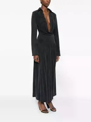 AYA MUSE Mer Pleated Midi Dress - Grey
