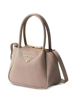 Prada Mini Leather Tote - Neutrals
