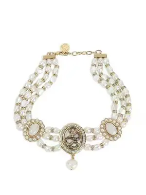 Roberto Cavalli Pearl Snake-charm Layered Necklace - Gold