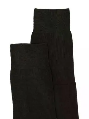 Zegna Logo-print Knee-length Socks - Brown