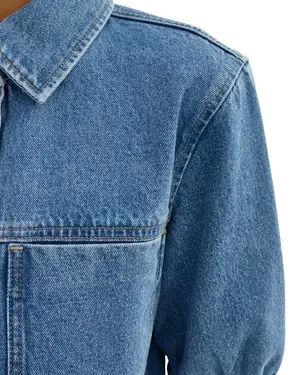 LAMARQUE Ruffle Sleeve Denim Jacket