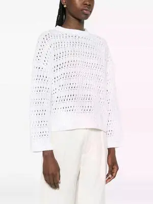 Brunello Cucinelli Round-neck Open Knit Sweater