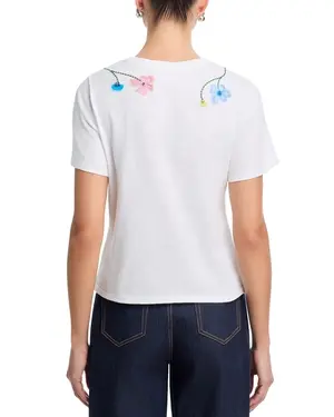Cinq À Sept Floral Vine Shrunken Tee