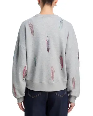 Cinq À Sept Pailette Whirl Sweatshirt - Heather Grey