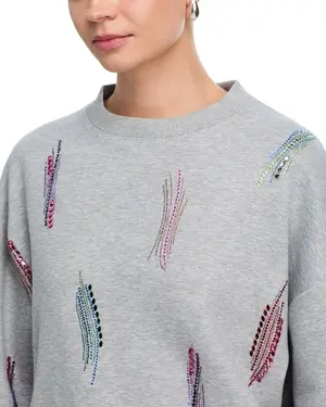 Cinq À Sept Pailette Whirl Sweatshirt - Heather Grey