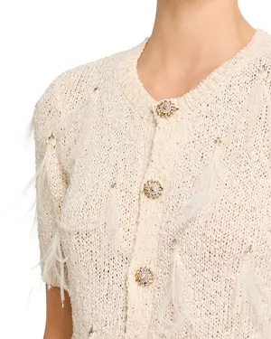Cinq À Sept Coralie Cardigan Sweater - Natural/sequin