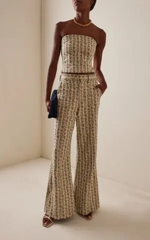 Rosie Assoulin Paneled And Piped Flared Cotton Pants