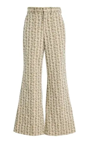 Rosie Assoulin Paneled And Piped Flared Cotton Pants
