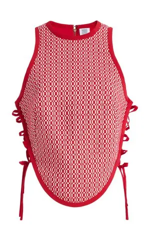 Rosie Assoulin Shield Jacquard Bib Top