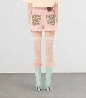 Valentino Garavani Cotton-linen Patch Shorts