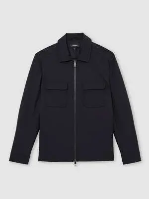 REISS Oshei Technical Quilted Zip-front Overshirt