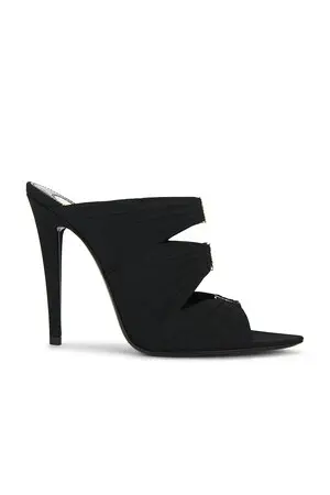 Saint Laurent Emilie Mule Sandal - Nero, Crystal, & Light B