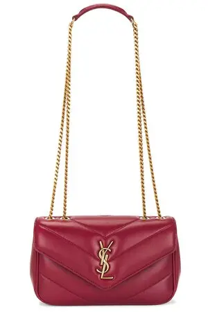 Saint Laurent Mini Loulou Chain Bag - Carmine Red