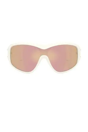Moncler Thyra Sunglasses - Matte Vanilla & Brown Mirror Gold