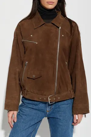 GESTUZ Suede Leather Biker Jacket