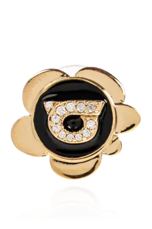 FERRAGAMO Flower Brass Earrings - Black