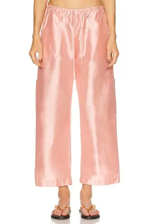 Donni. Taffeta Drawstring Cargo Pant - Blossom