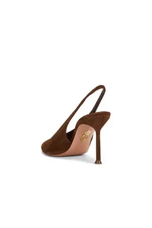 AQUAZZURA Voltaire 85 Slingback Pump - Walnut