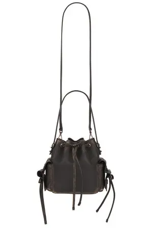 Acne Studios Multipocket Mini Bucket Vintage Bag - Dark Brown & Beige