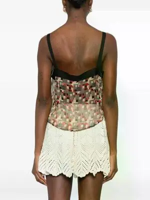 BODE Quadrille Square-neck Top