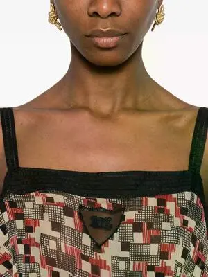 BODE Quadrille Square-neck Top