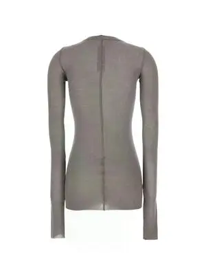 Rick Owens Ribbed Knit Long-sleeves Top - Grey