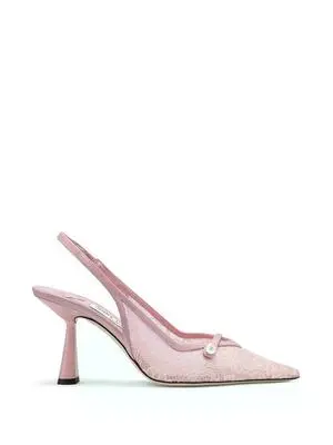 JIMMY CHOO Amita Lace Slingback Pumps - Pink
