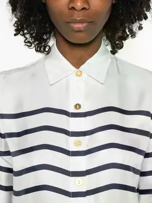 Françoise Striped Buttoned Top