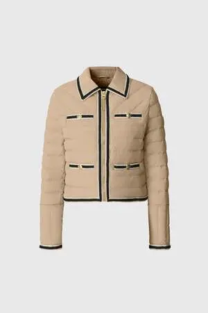 Mackage Crocheted Trim Down Jacket - Light Camel