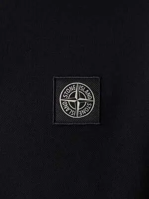 Stone Island Strtech Organic Cotton Polo Shirt - Black