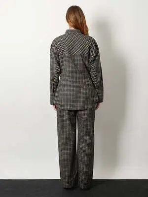 RÓHE Check Pattern Cotton Shirt - Brown