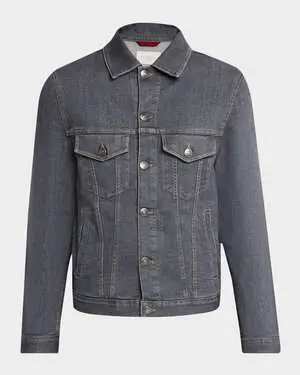Brunello Cucinelli Modern-Fit Denim Trucker Jacket - C9020 Medi