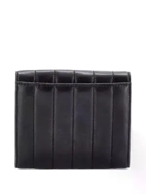 Saint Laurent Vicky Flap Wallet Vertical Quilted Leather Compact Small Wallets
