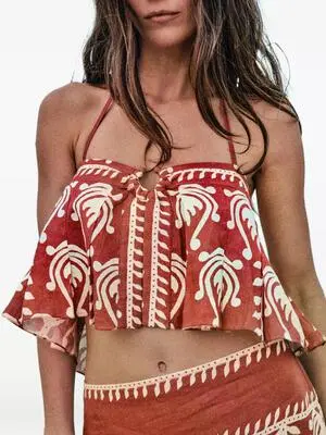 Johanna Ortiz Oceanic Floral Top - Red