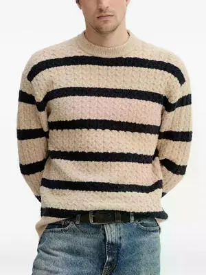 Filippa K Striped Pattern Cable Knit Sweater