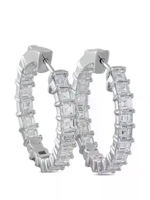 LB EXCLUSIVE Diamond Hoop Earrings - Silver