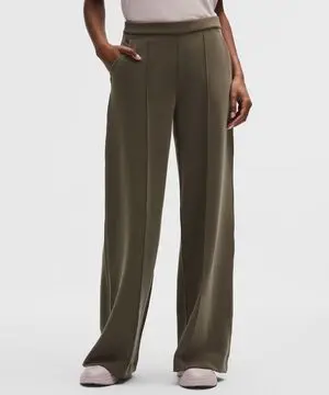 Olive Green Wide-Leg Trousers